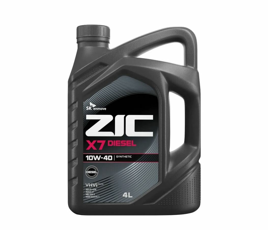 Моторное масло синтетическое ZIC X7 DIESEL 10W-40, 4 литра канистра