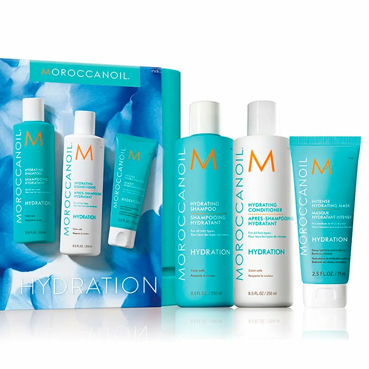 Набор Moroccanoil "Hydrating Spring Kit", шампунь, кондиционер, маска, гель для душа, лосьон