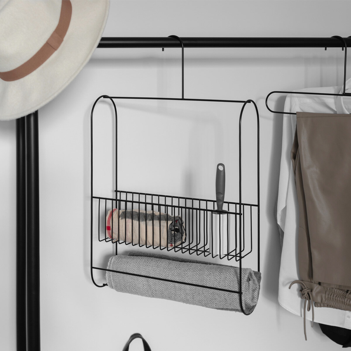 Корзина подвесная 40,8x11,3x66 см Minima Moroshka цвет Черный