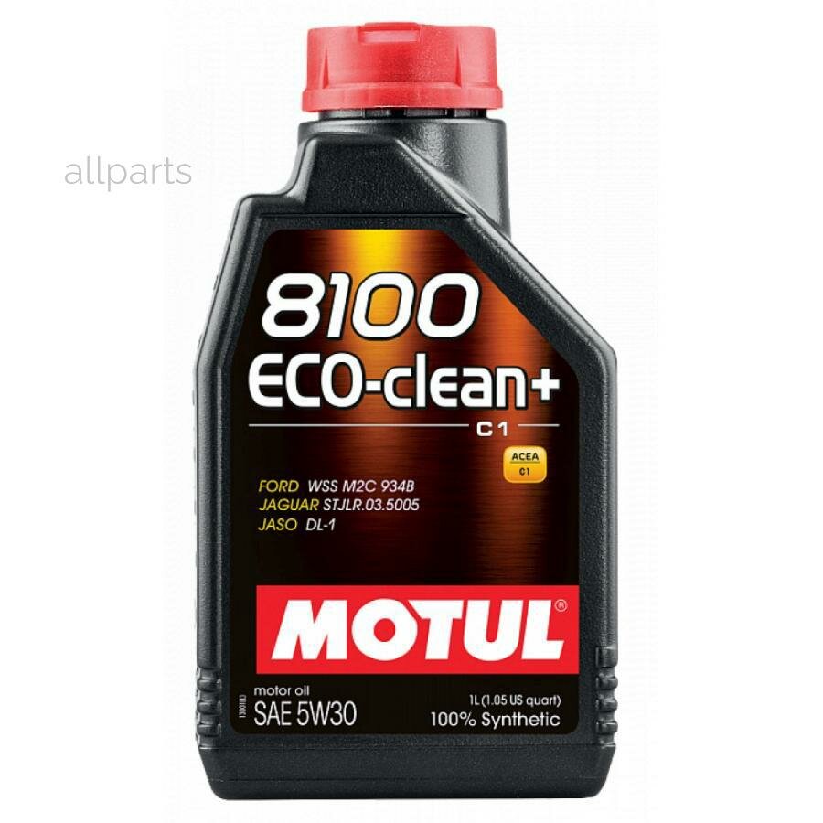 MOTUL 101580 Масло моторное Motul 8100 Eco-clean + 5W-30 синтетическое 1 л 101580