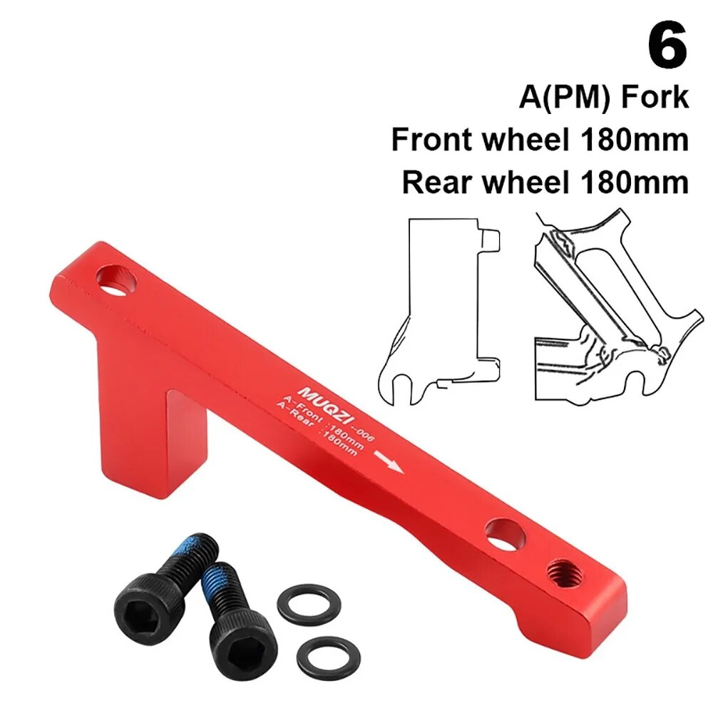 Адаптер дискового тормоза Rotor PM/IS на PM Красный, 6-Red
