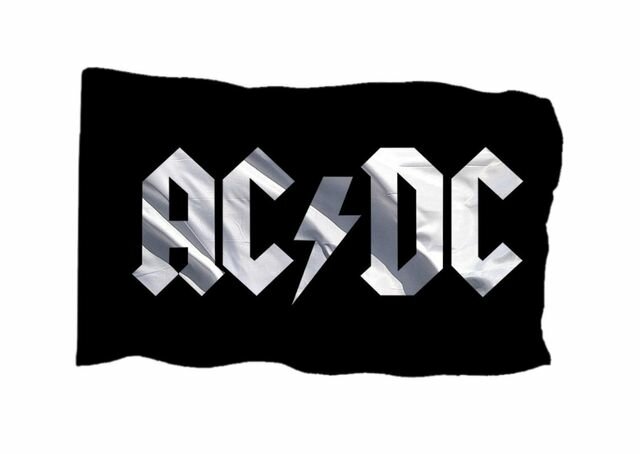 Флаг группы AC DC 70х105 см на сетке для уличного флагштока