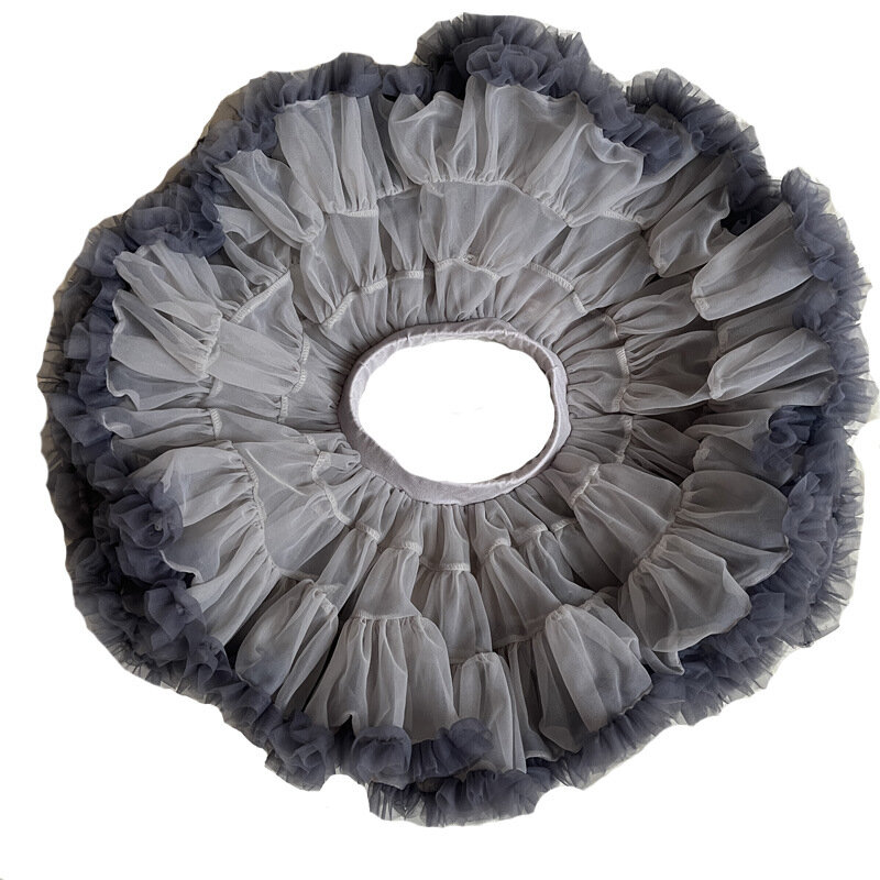 Юбка-пачка, светло-серая с темно-серой, с широкой талией