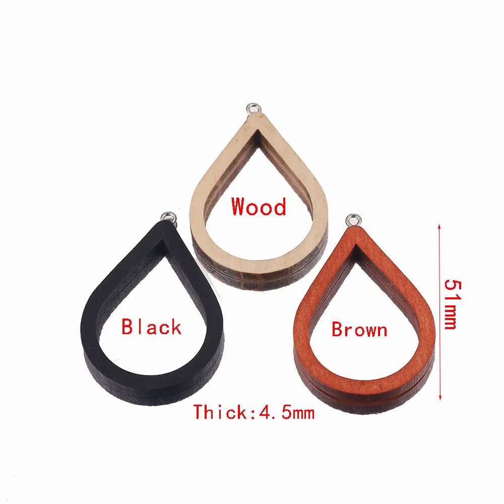 Деревянные подвески для сережек 10 шт. Brown, C