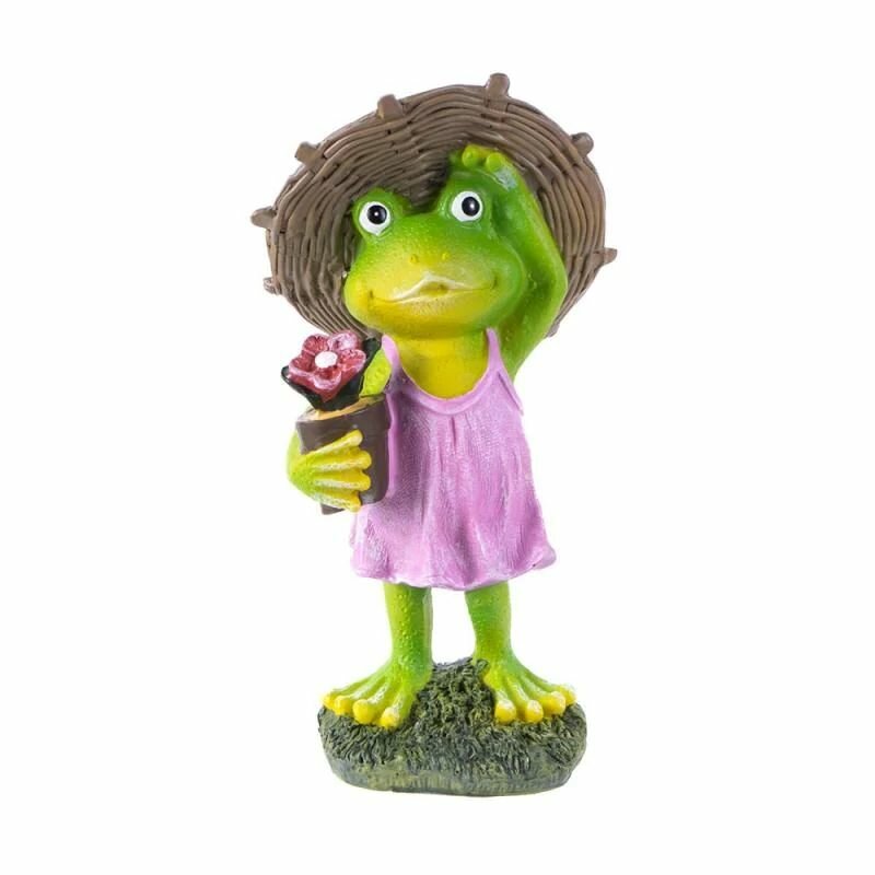 Декорация садовая "Лягушонок-садовод" 11х8х19,5 см. станет забавным украшением
