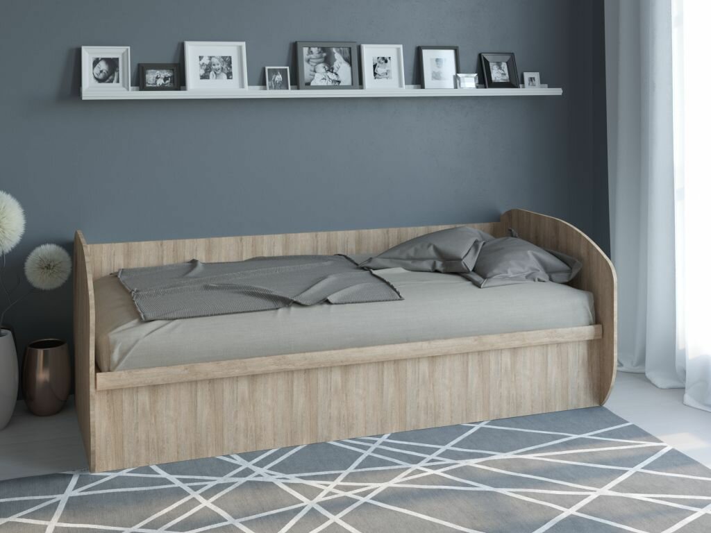 Кровать КД-1.8 (подъёмный мех) Дуб Баррик ЛДСП для спальни для подростков
