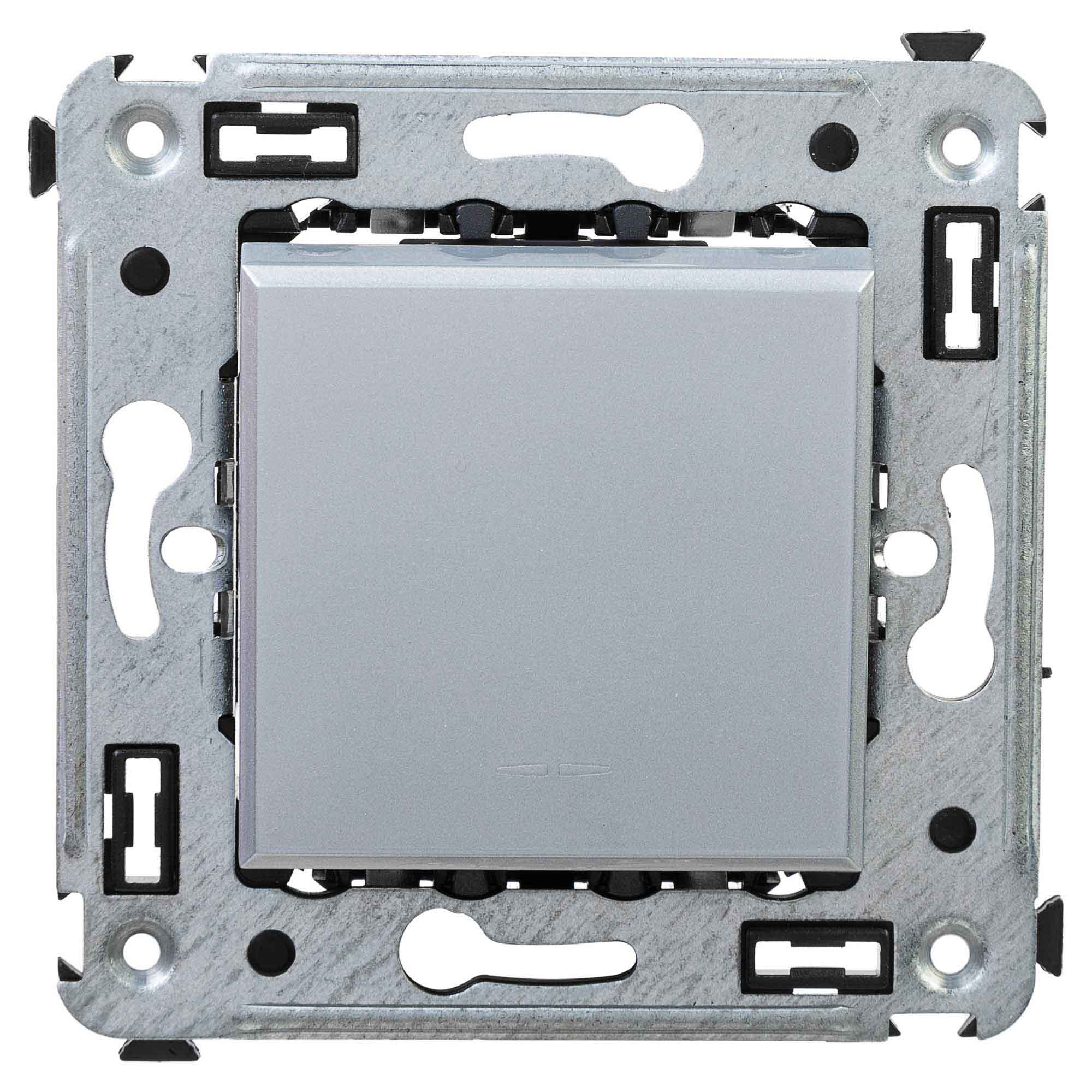 Выключатель DKC / ДКС Avanti, скрытой установки, 16А 230В IP20, закаленная сталь 70.9х70.9х36.9мм, одноклавишный 4404103 / переключатель