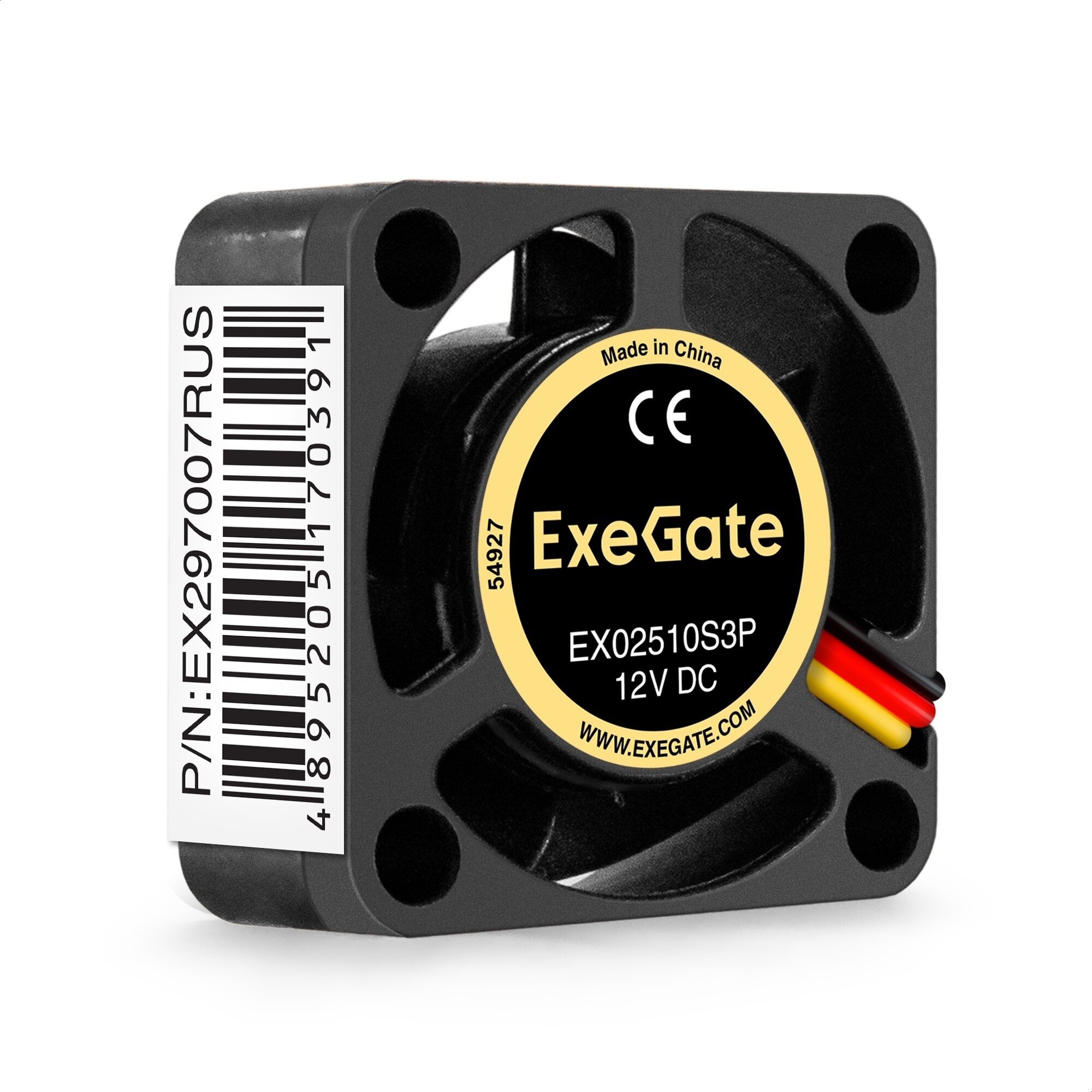 Вентилятор ExeGate EX02510S3P черный 25мм 10000rpm 22db 3-pin