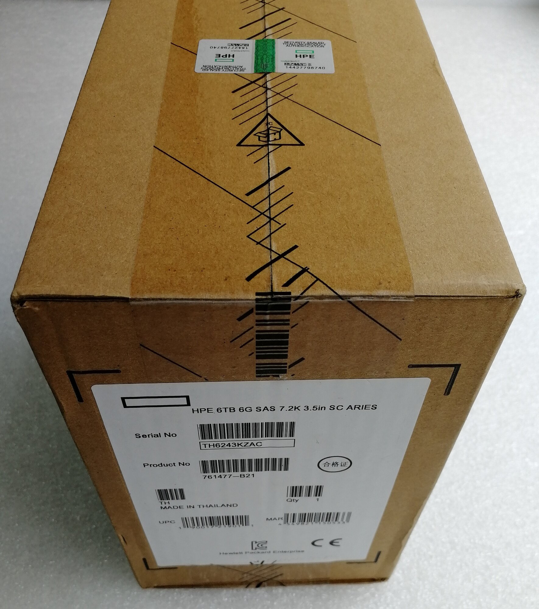 Жесткий диск HP 761477-B21 6 ТБ 6G 7.2K SAS 3.5' серверный HDD 758413-001, 761497-001, 761477-S21, MB6000FEDAU