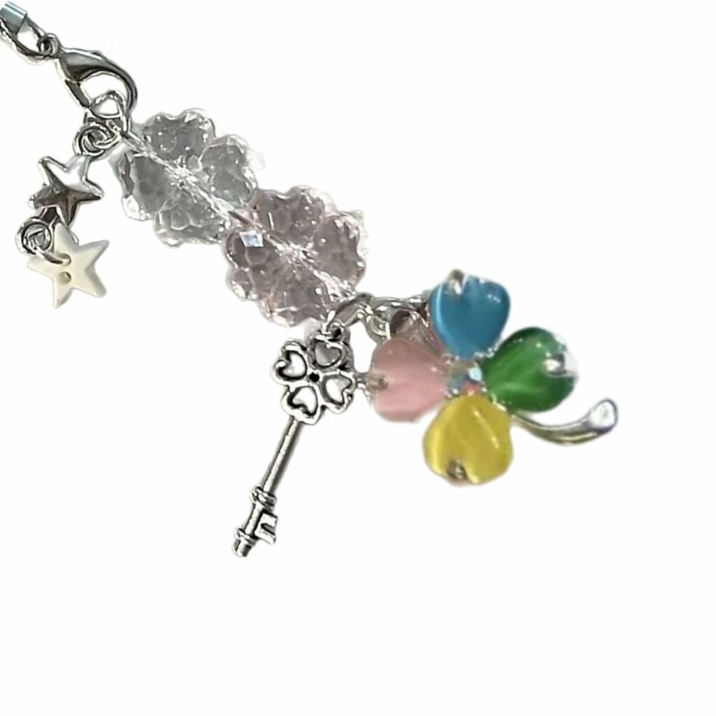 Брелок, Цепочка для мобильного телефона ручной работы из бисера с четырехлистным клевером на удачу-цвет