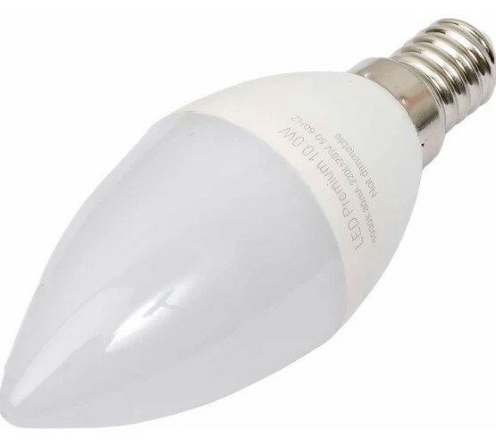 Лампа светодиод. Ecola candle LED 10,0W Premium 220V E14 4000K свеча (композит) 100x37