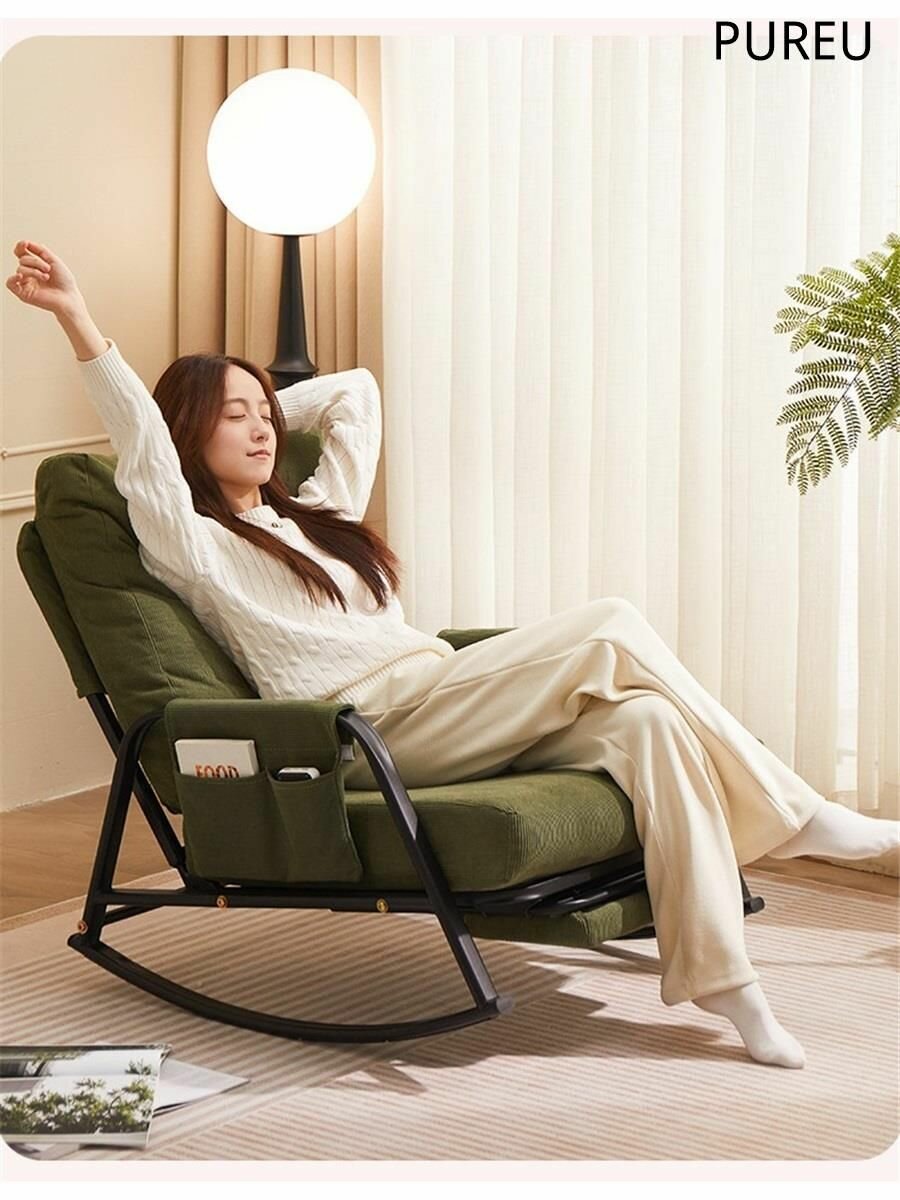 Диван-качалка "PUREU", вельвет, обивка, зелёный, беспружинный матрас, 1 шт