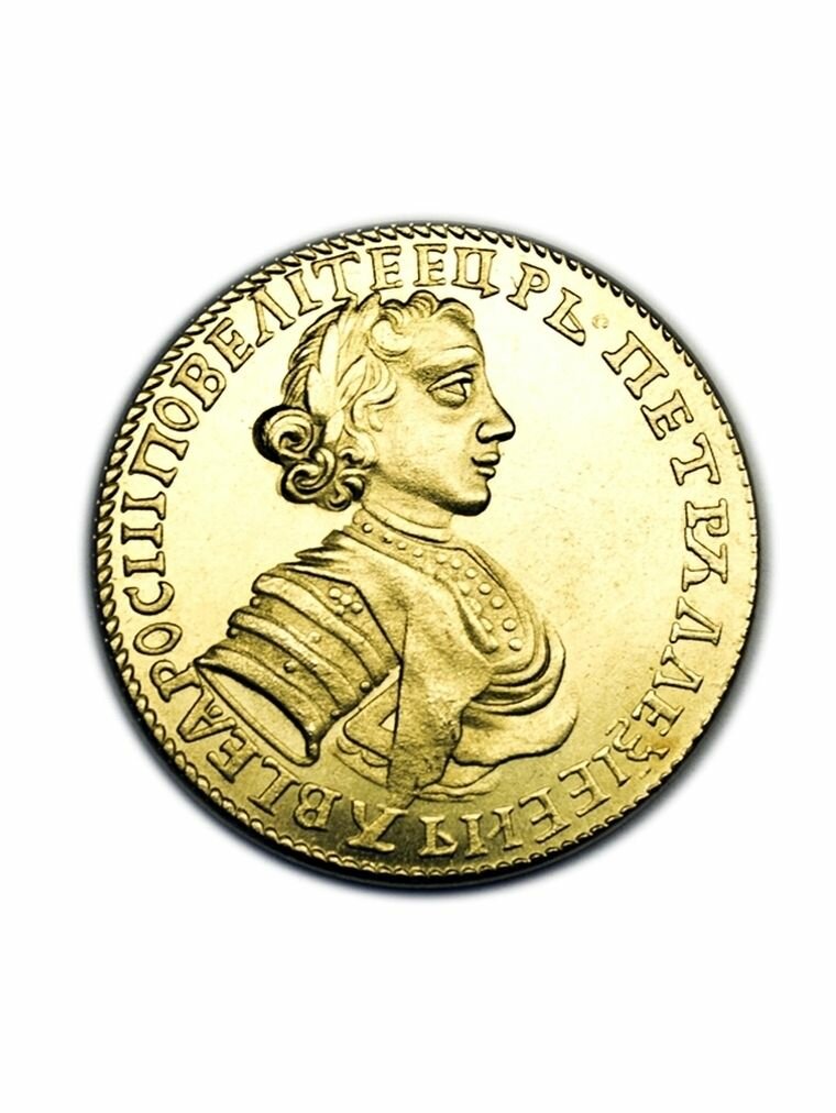 Золотая монета Полуполтинник 1705 год Петр 1 сувенирная копия в бронзе монеты, нумизматика, деньги для коллекции