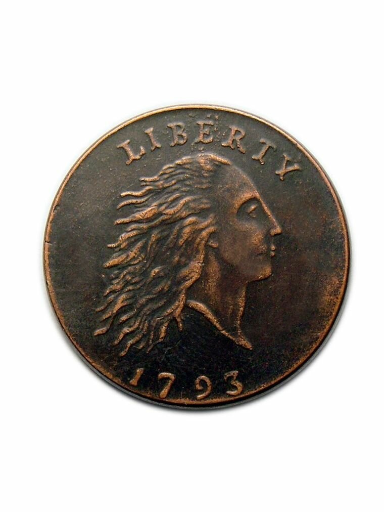 Цент 1793 монета США сувенирная копия темная патина монеты, нумизматика, деньги для коллекции