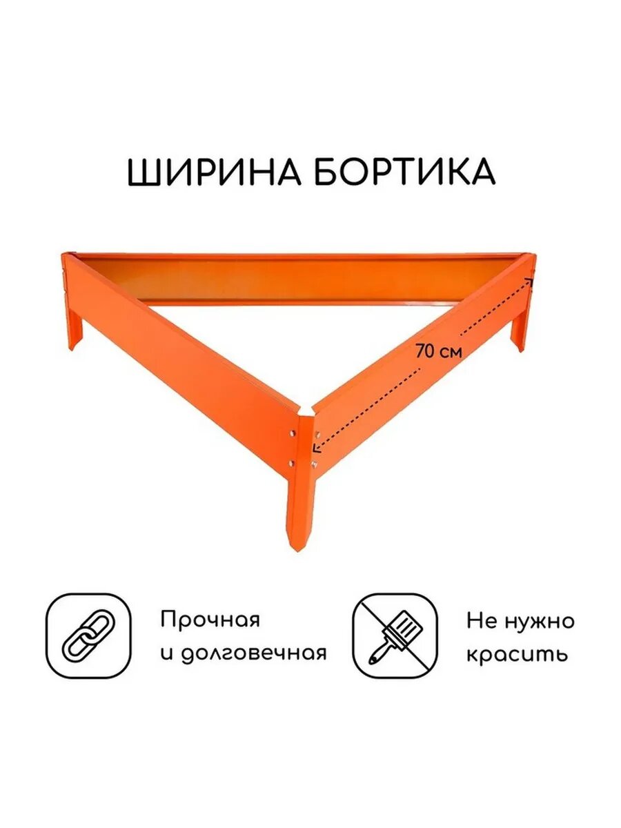 Оранжевая оцинкованная клумба для ярких садов