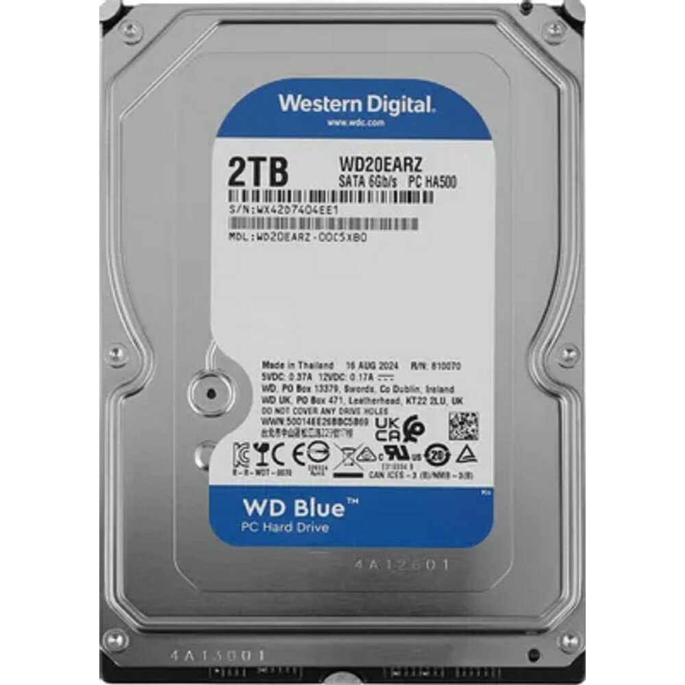 Внутренний HDD жесткий диск Western Digital WD20EARZ Blue 2000ГБ