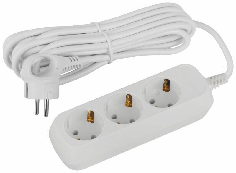 Удлинитель электрический UDL-10-350-E Greenline 3 розетки с заземлением 5м ПВС 3х0.75кв. мм Эра Б0065068