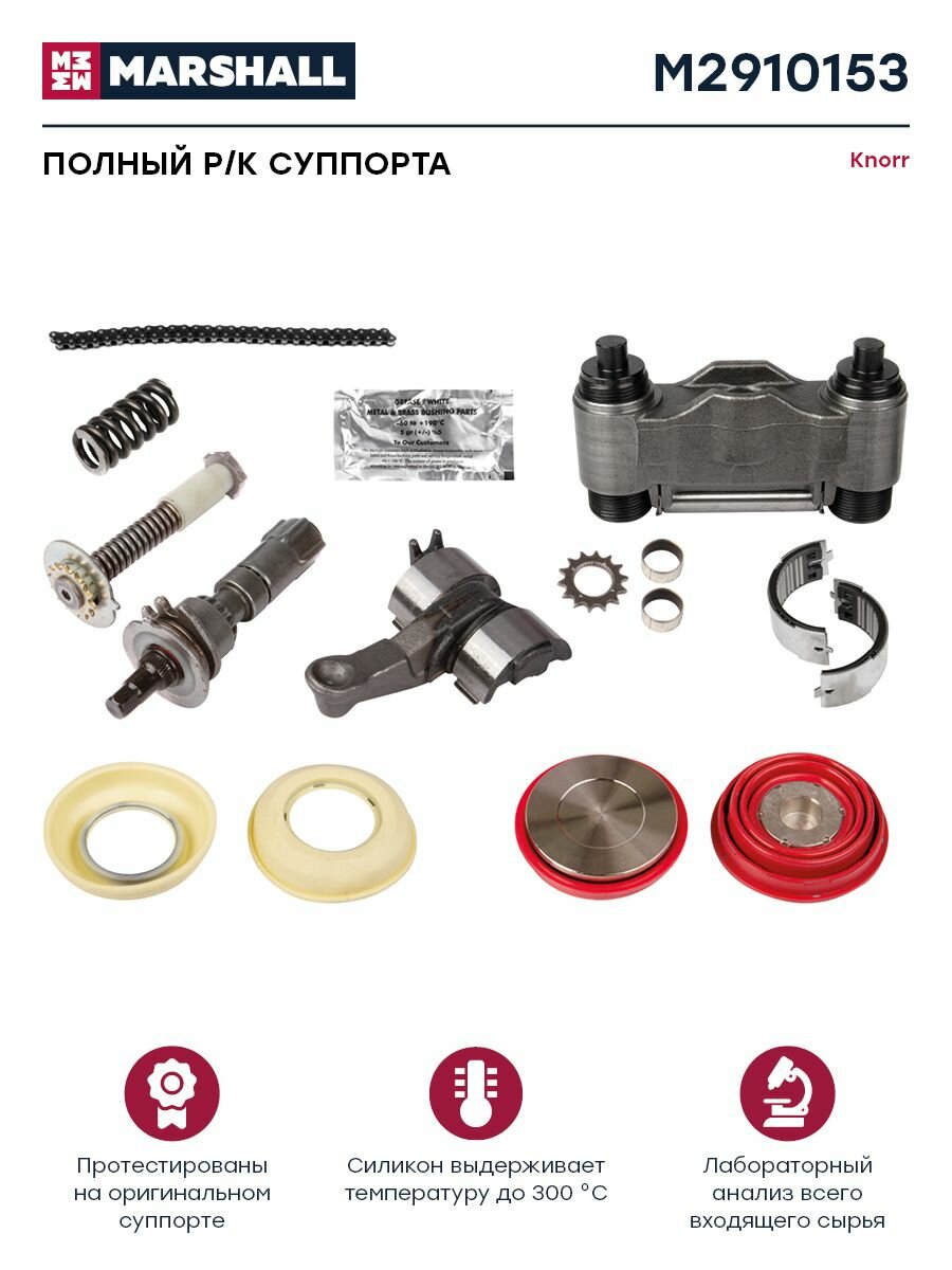 Ремкомплект суппорта (полный комплект) 16 деталей KNORR SN6. / SN7. / SK7.