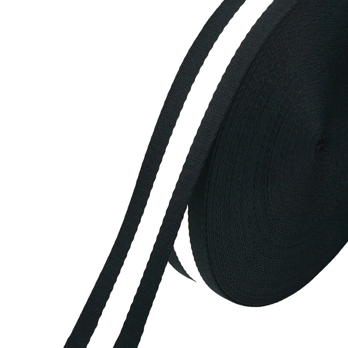 90865 Лента ременная 4см*25м ПЭ 100% (36 черный с белым), 25 м