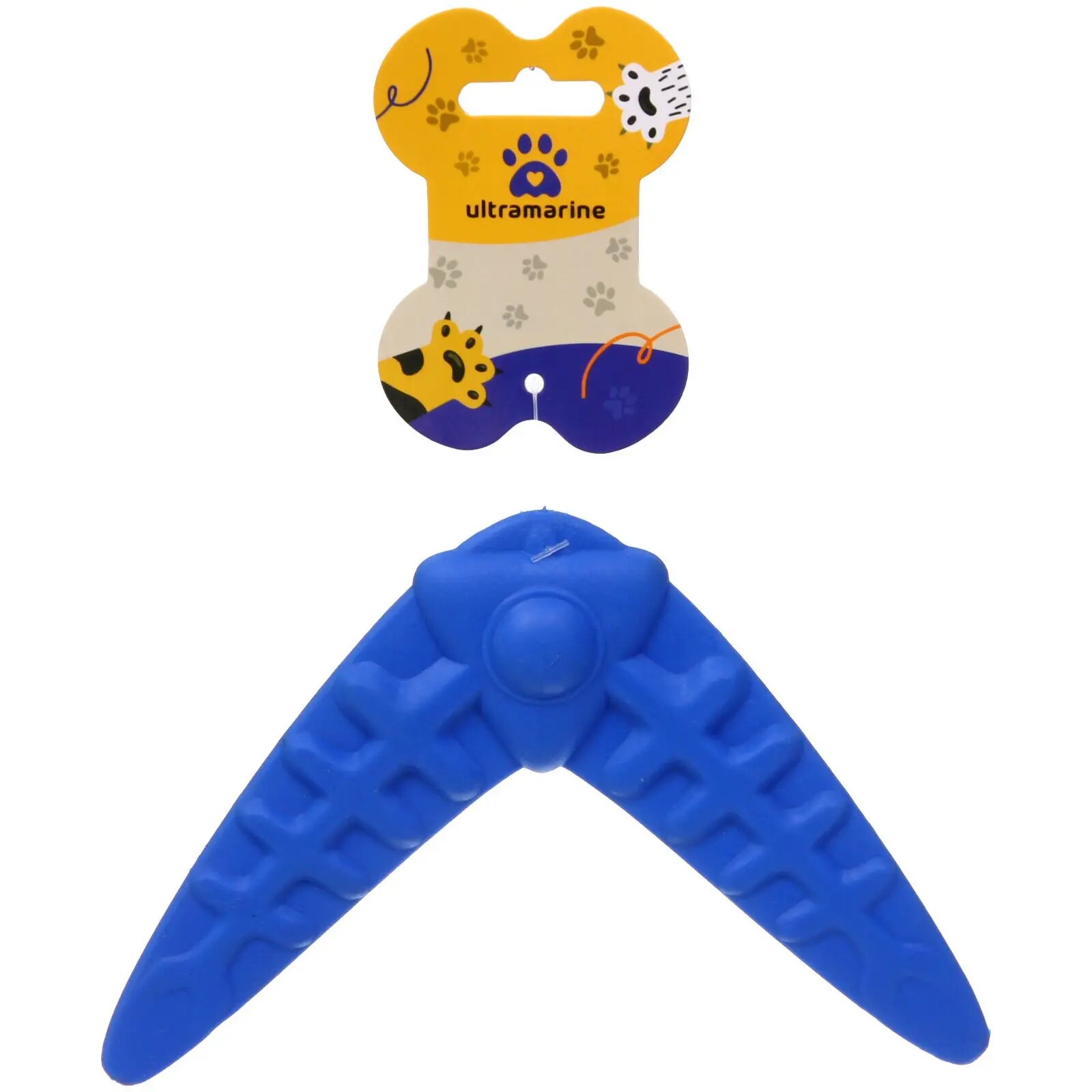 Игрушка для собак «Любимый БРО», бумеранг, синий, d-18см, легкий