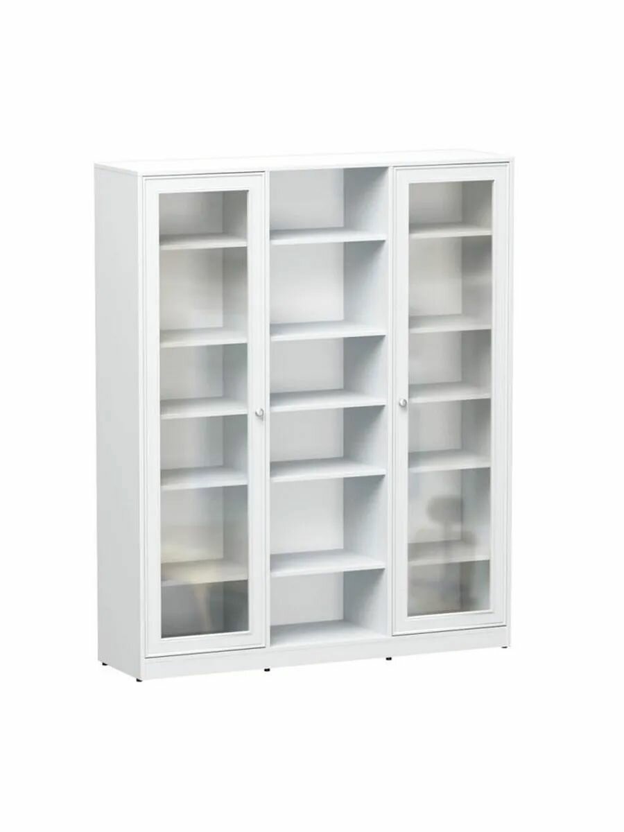 Шкаф-витрина Люсиль 3 двери, с полками, с нишей, 147х40.1х180.6 см, Белый арктик