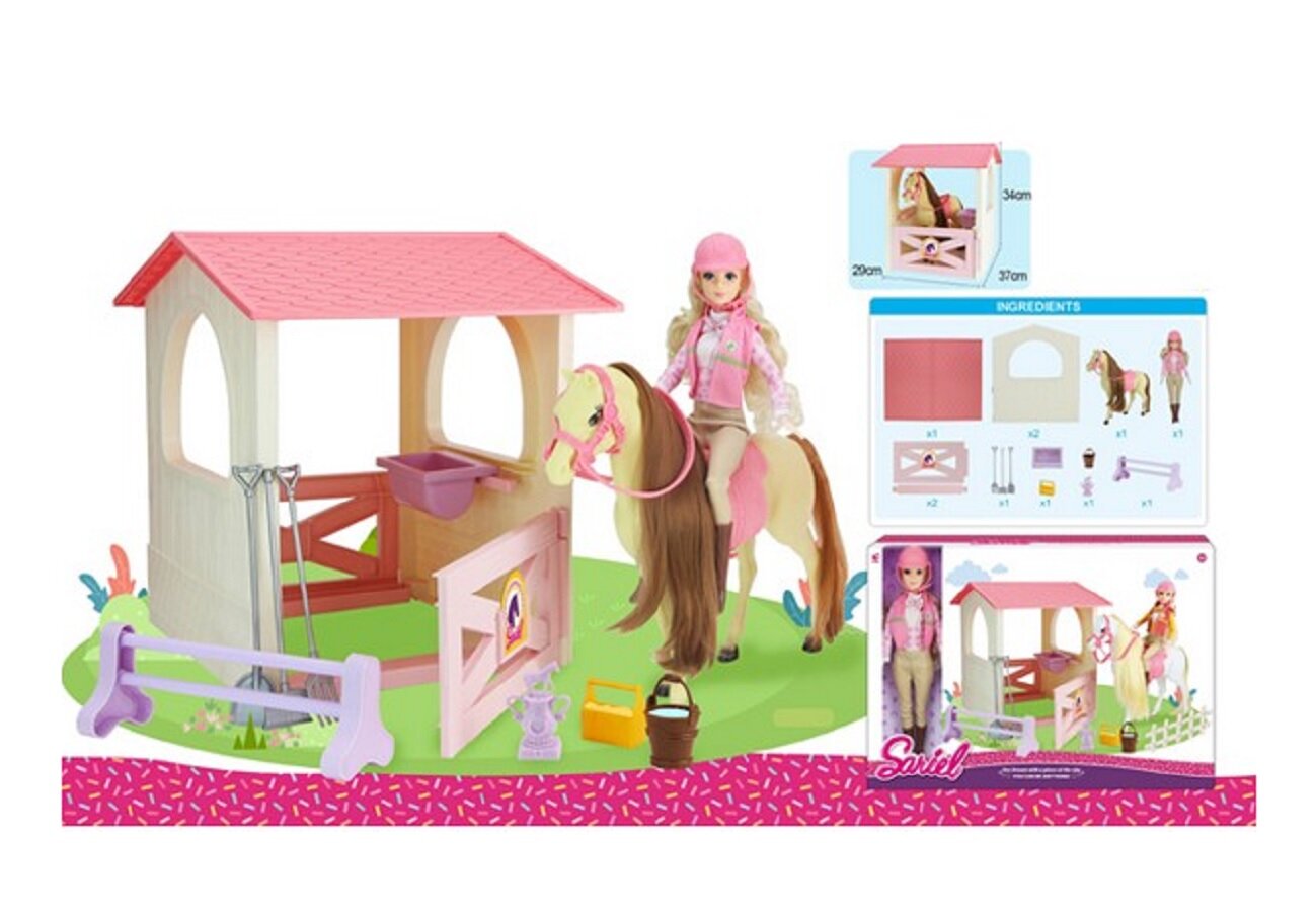 Набор "Конюшня" SARIEL R/LITTLE MILLY, кукла, лошадь, аксессуары
