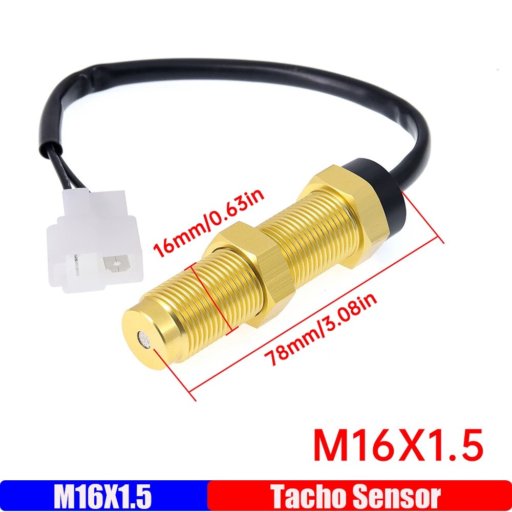 Изготовленный на заказ 7 цветов, 85 мм, датчик 3 в 1, тахометр, измеритель Tacho Sensor M16X1.5