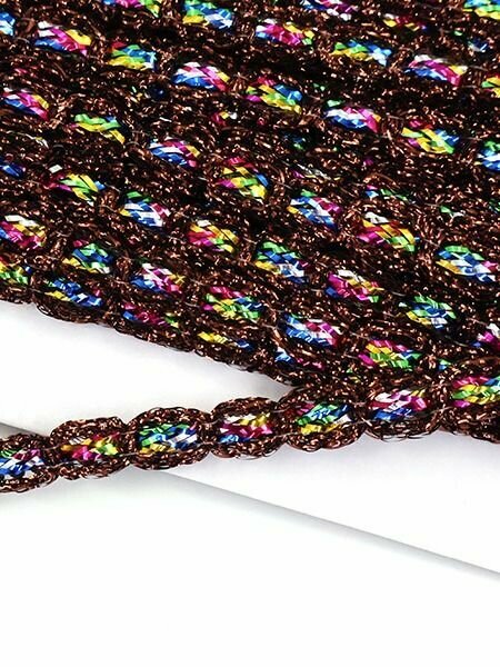 Тесьма отделочная из люрекса 06 коричневый