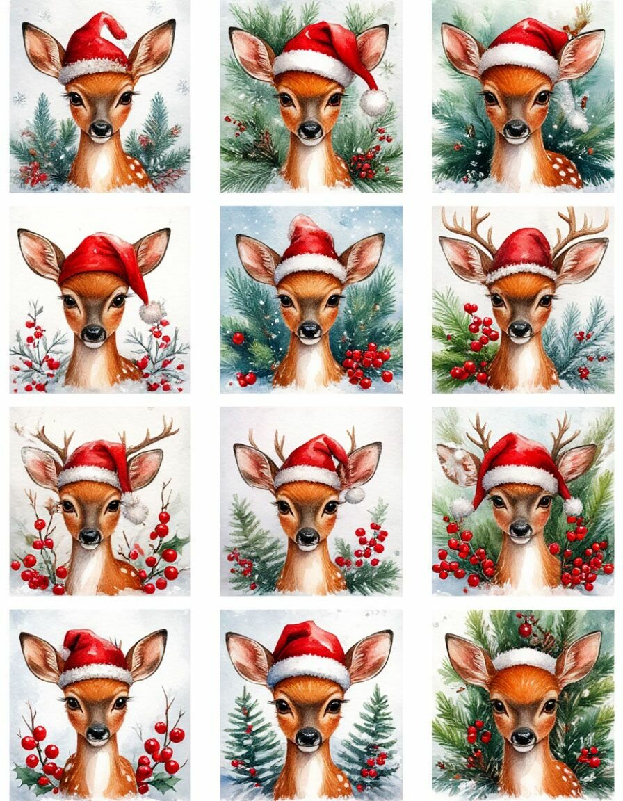 Водорастворимая картинка для мыла А4 "Олени"