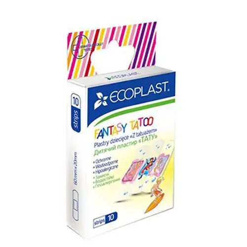 Ecoplast Набор водостойких пластырей Fantasy tatoo 60х20 10 шт