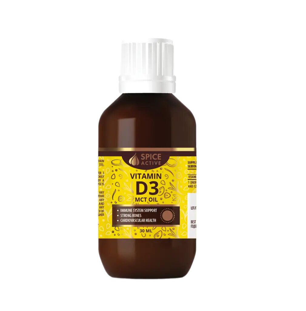 Спайс Актив/Spice Active Витамин Д3 500 МЕ с МСТ маслом / Vitamin D3 500 IU MCT Oil жидкость во флаконах 30 мл 1 шт