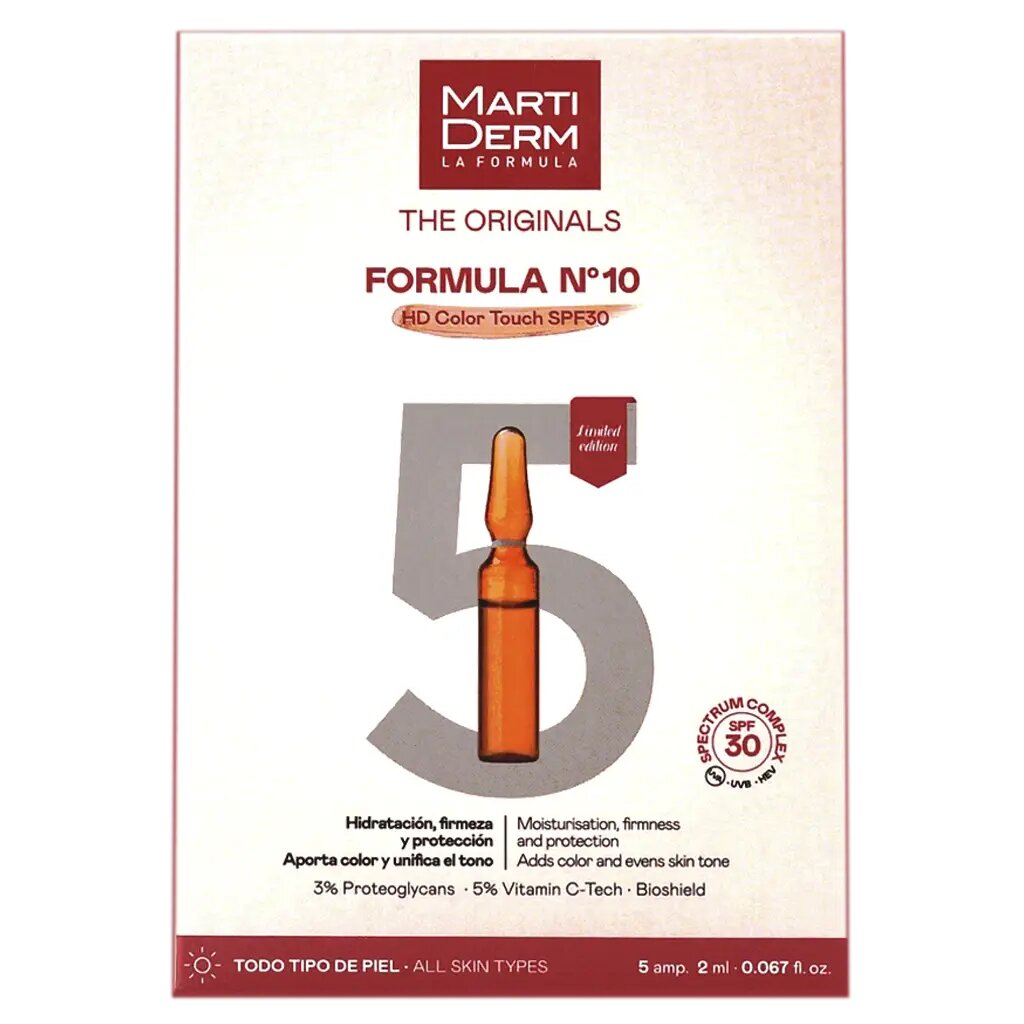MartiDerm The Originals Formula Nº10 HD Color Touch SPF30 ампулы 2 мл 5 шт