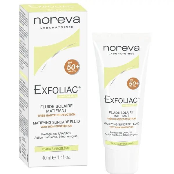 Noreva Exfoliac эмульсия матирующая солнцезащитная SPF50+ 40 мл 1 шт