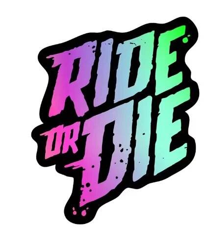 Наклейки на раму велосипеда Ride Or Die винил белые/черные Colorful