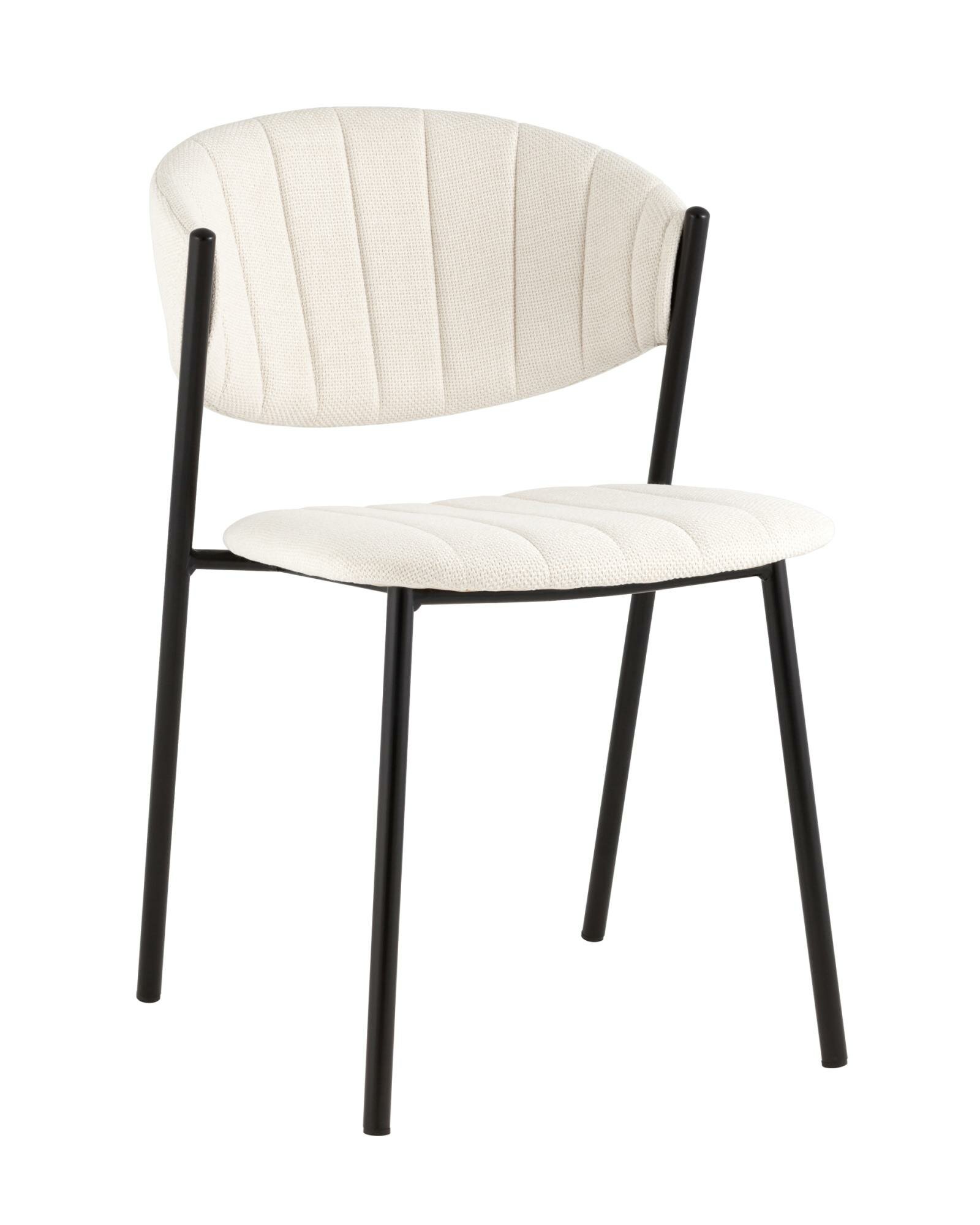 Стул Харпер STOOL GROUP молочный, металл и ткань, мягкое сиденье, без подлокотников