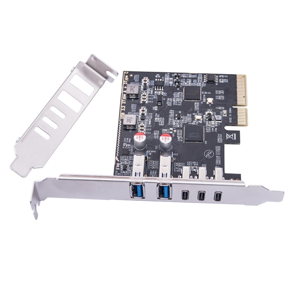 5-портовая USB-карта расширения PCIe 3.2 Gen 2 для настольных компьютеров с 2 портами USB A и 3 портами USB C 10 Гбит/с USB C PCIe-картой