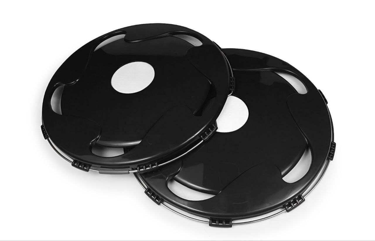 Колпак колеса R-17.5", пластик, задний, защёлки, чёрный, комплект 2 шт.