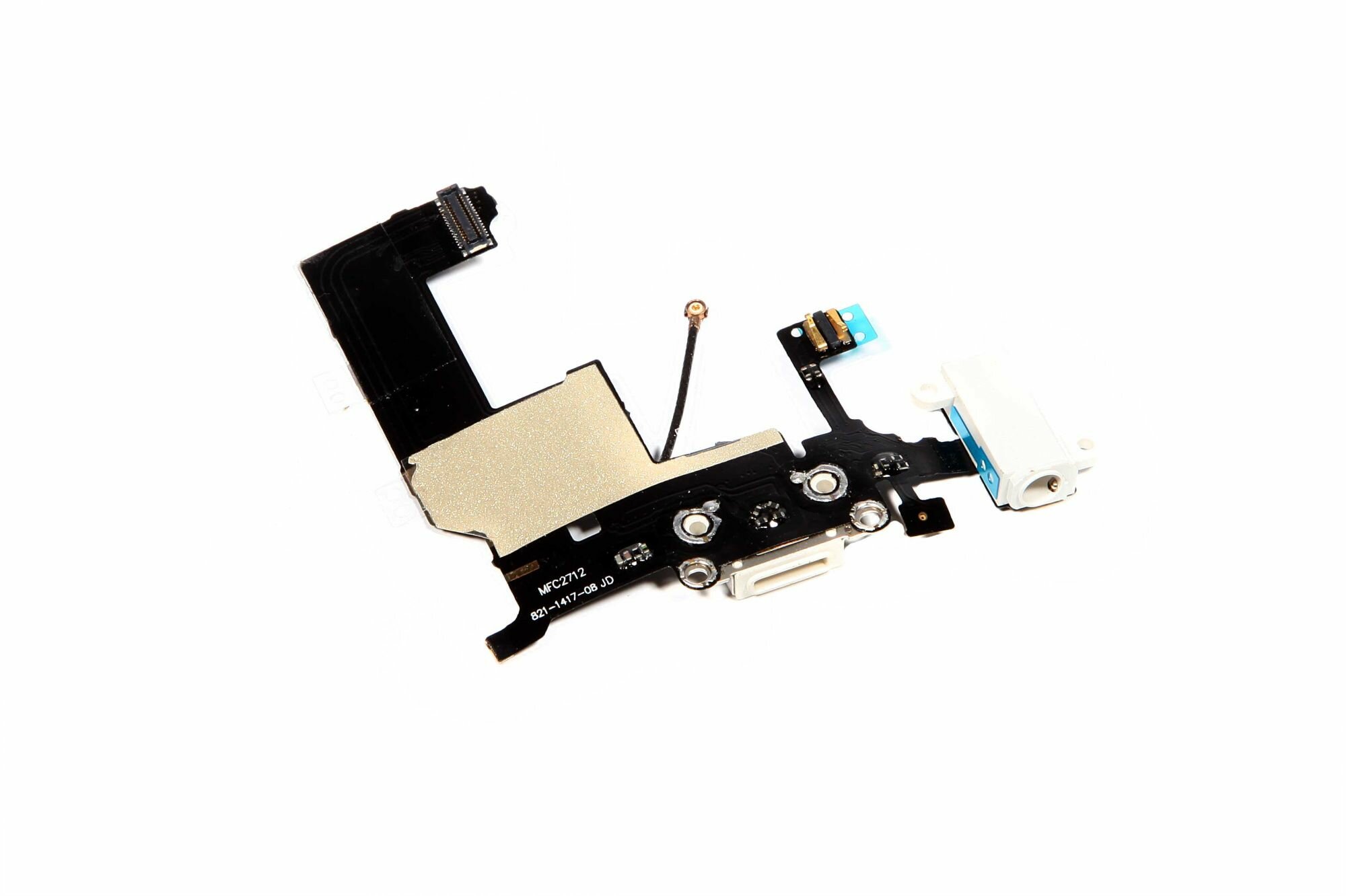 Шлейф для iPhone 5 разъем зарядки (коннектор) + аудио разъем гарнитуры White ORIG