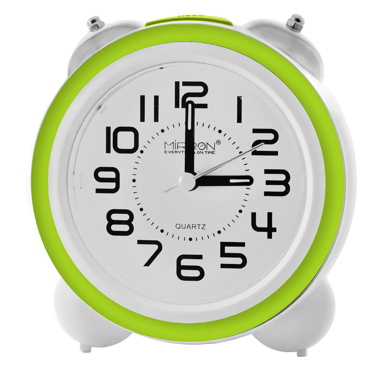 Будильник Mirron 2875, кварцевый, плавный ход, подсветка, электромеханический звонок