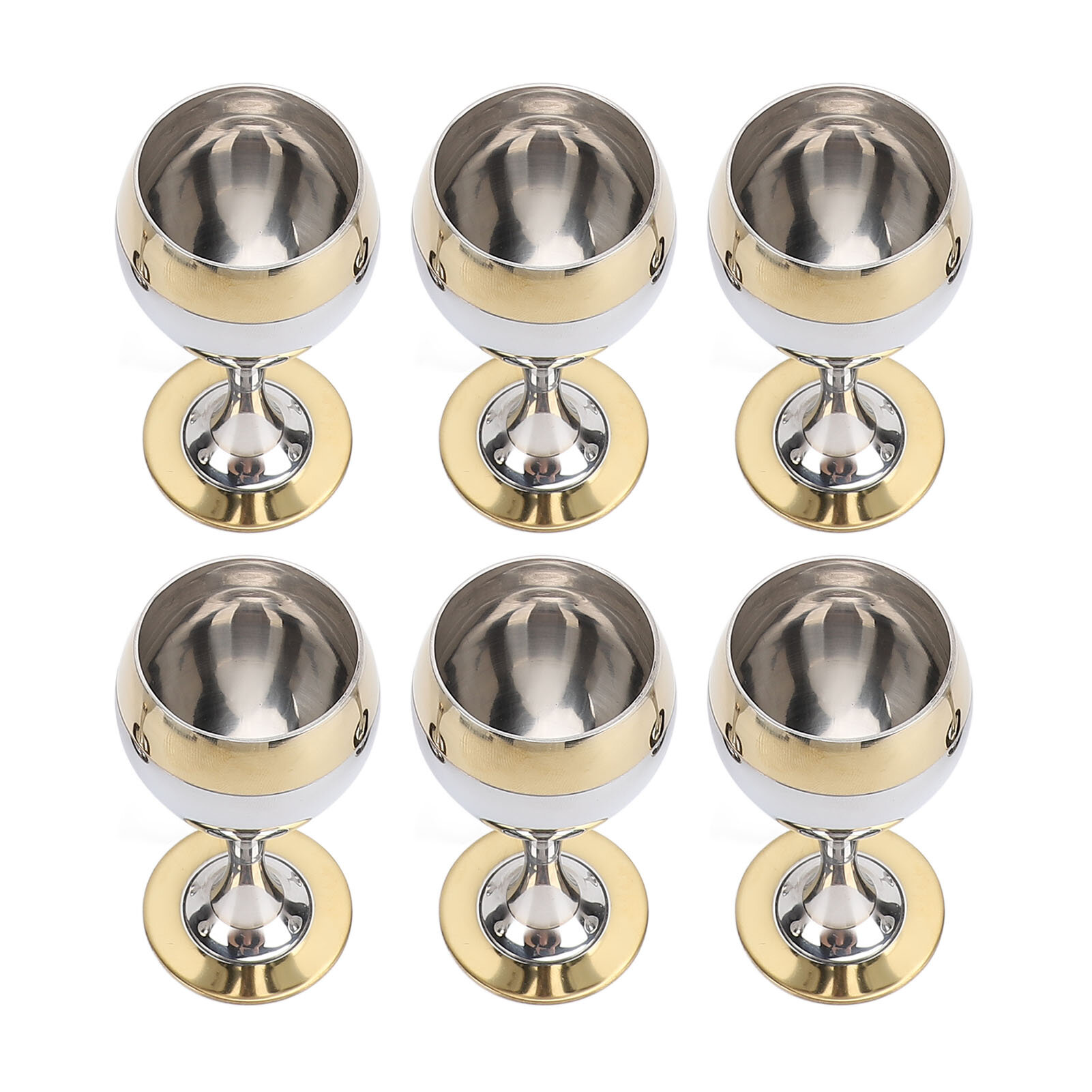 6 шт. Стакалы вина из нержавеющей стали устанавливают 60 мл европейского стиля причудливые декоративные нерушимые металлические винные бокалы для любителей вина