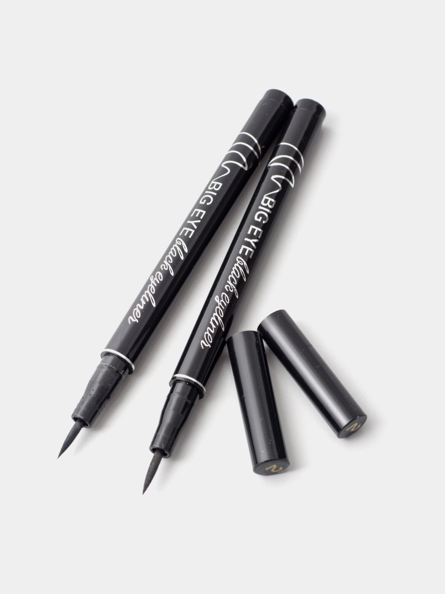 Подводка-фломастер, водостойкая, насыщенная для глаз: 2шт - черная.