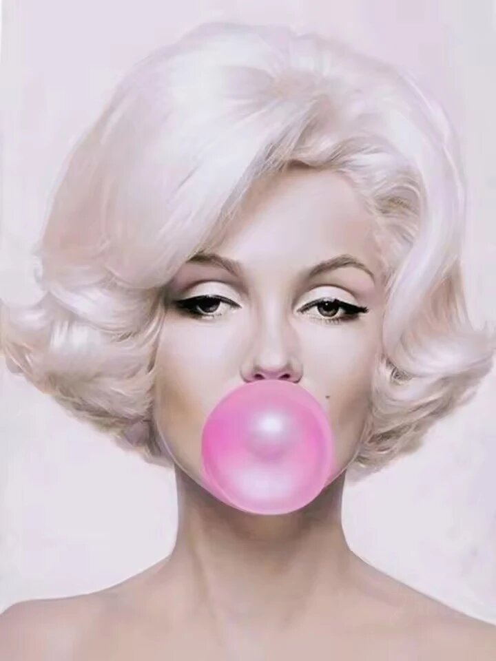 Алмазная мозаика на подрамнике "Мэрилин Монро" круглые бриллианты 40х50см