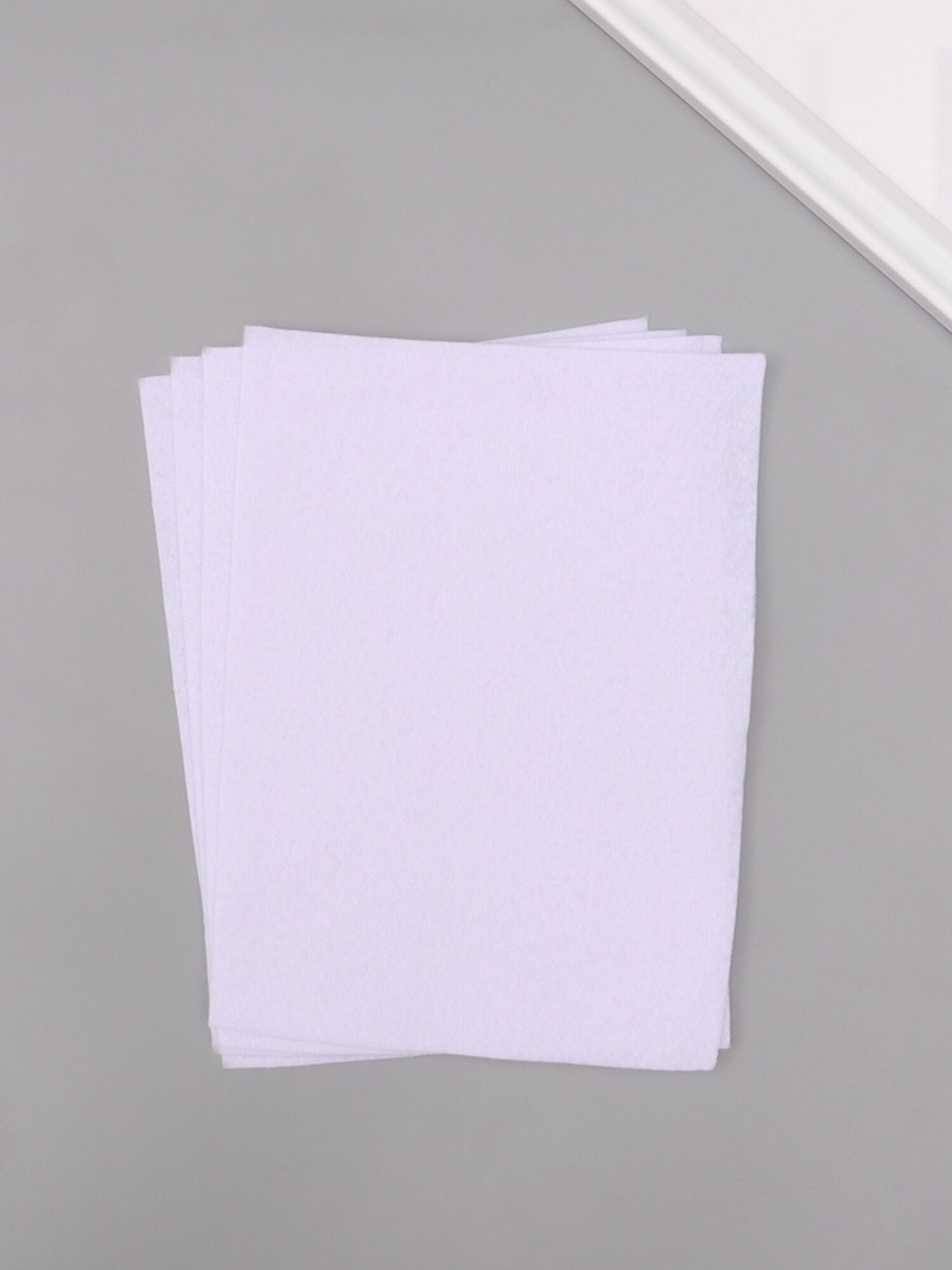 Фетр мягкий 1.5 мм "Белый" набор 4 листа 15х20 см