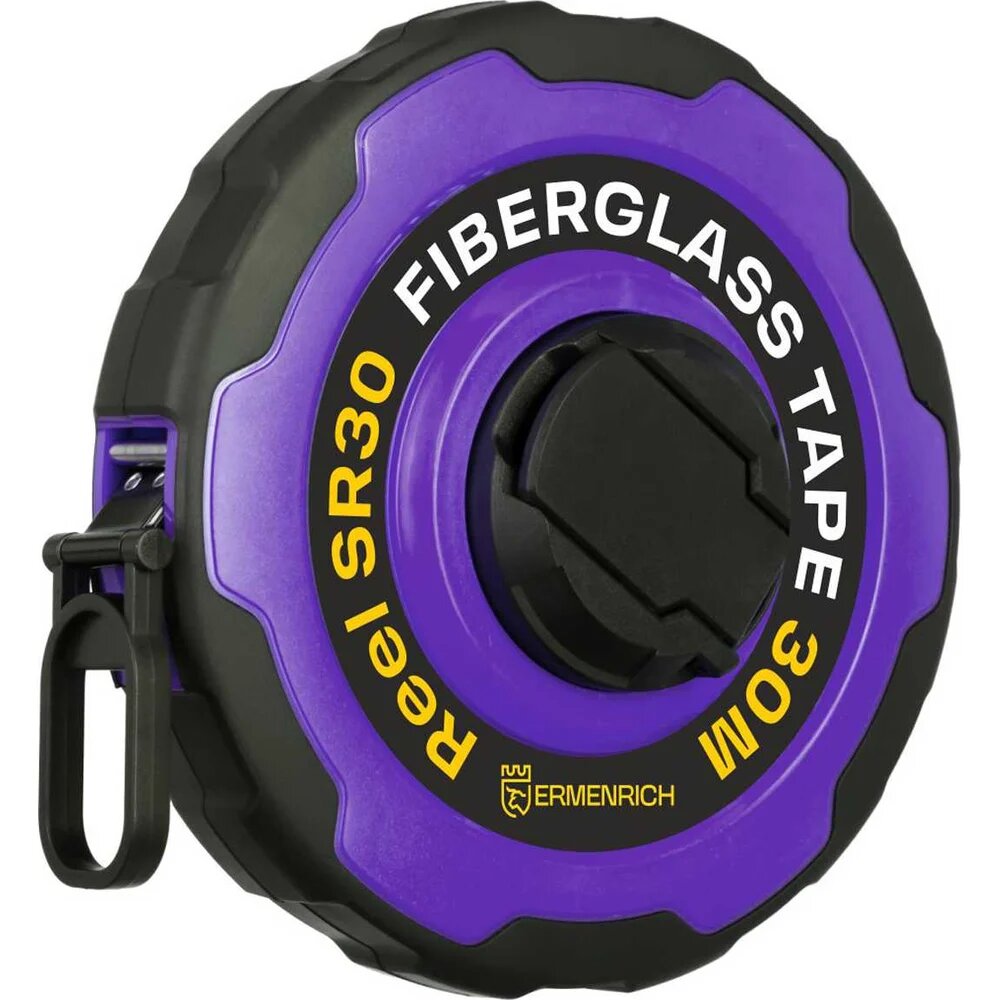 Рулетка Ermenrich (Эрменрих) Reel SR30, фиолетовый, прочный, из ABS‑пластика, стекловолоконная лента, двойная шкала