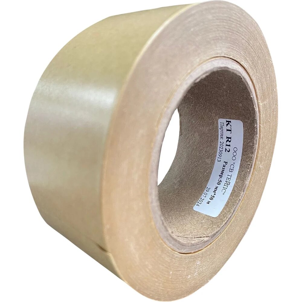 SV Tapes KT R12 48мм*50м Лента из крафт бумаги предназначена для монтажа и фиксации изделий из картона, пластика, бумаги, фольги и др, синтетический каучук KTR12001