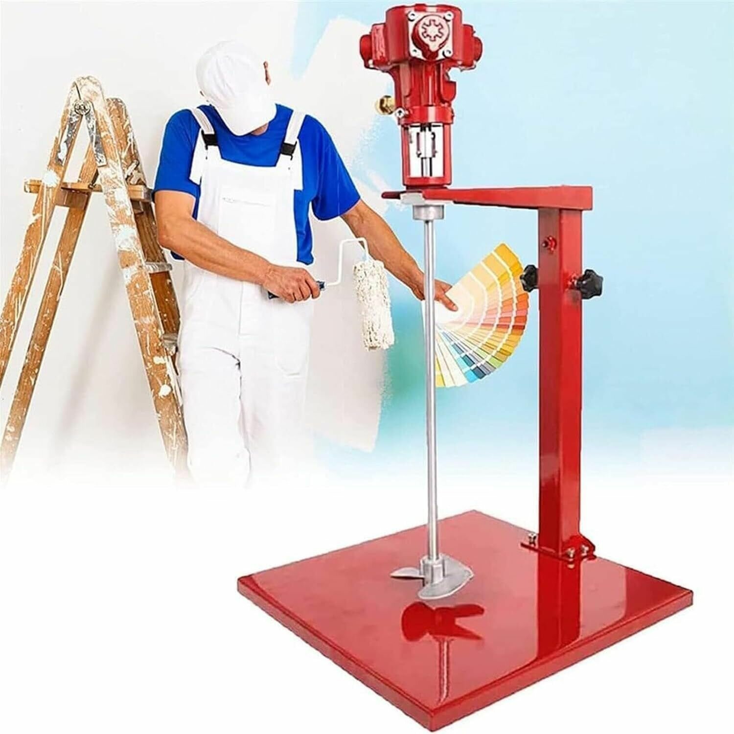 Миксер для жидких красок на 5 галлонов, инструмент для перемешивания покрытий с 1/4 впускным клапаном и перемешивающим стержнем диаметром 1,2 см, 1500-2600 об/мин