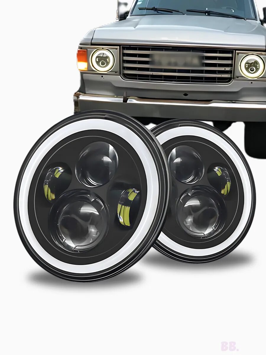 Фары светодиодные, 7 дюймов, 90W, для Нива ВАЗ УАЗ ГАЗ Урал ЗИЛ мотоцикл, 1шт