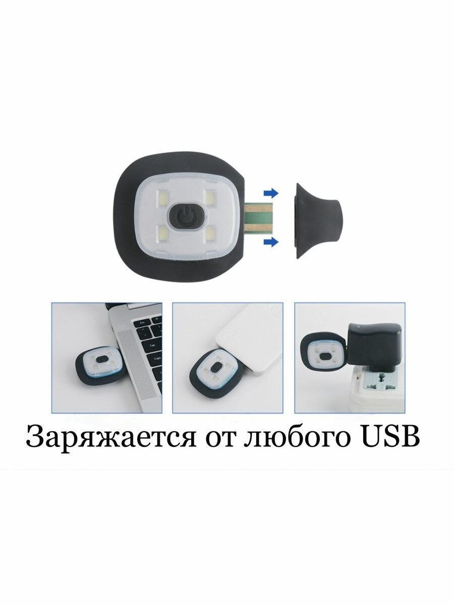 LED фонарь вязаная шапка 2 в 1 MyPads A154423 отстегивающейся встроенный фонарь с USB зарядкой салатовый неон