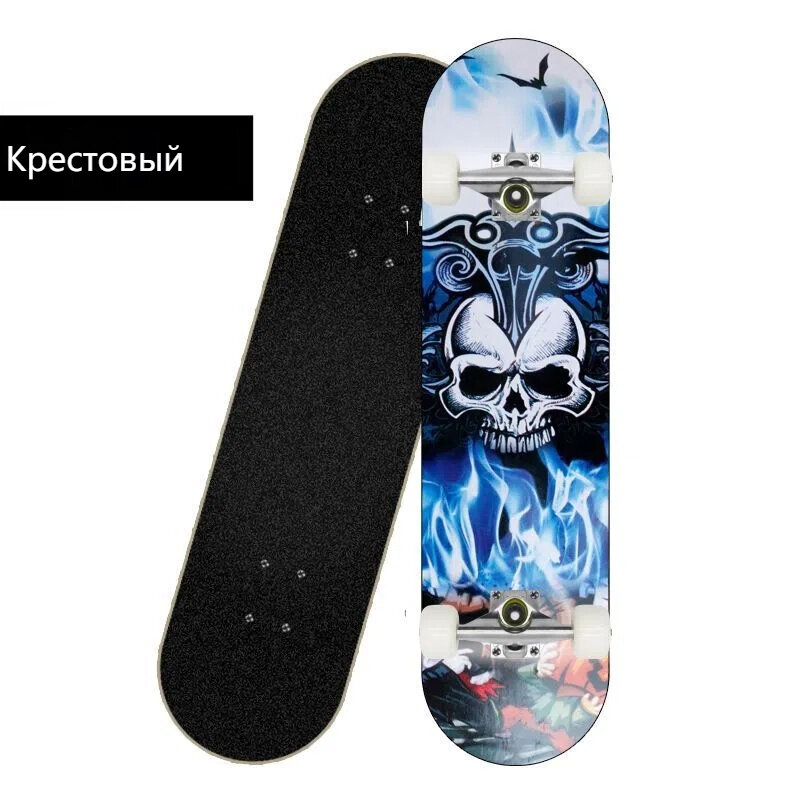Скейтборд "Coldplay", двойной наклон, ABEC 7, кленовая дека, синий