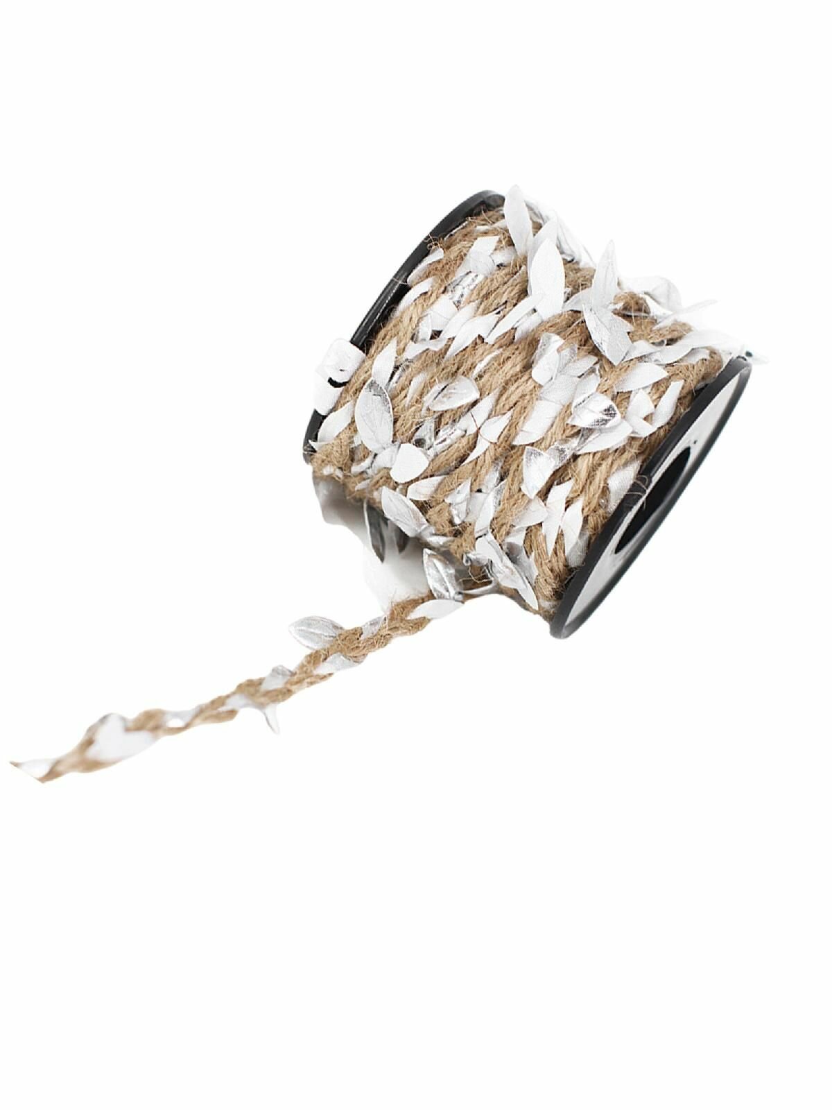 32.8 фута натуральная лента с искусственными листьями для подвешивания, Серебро